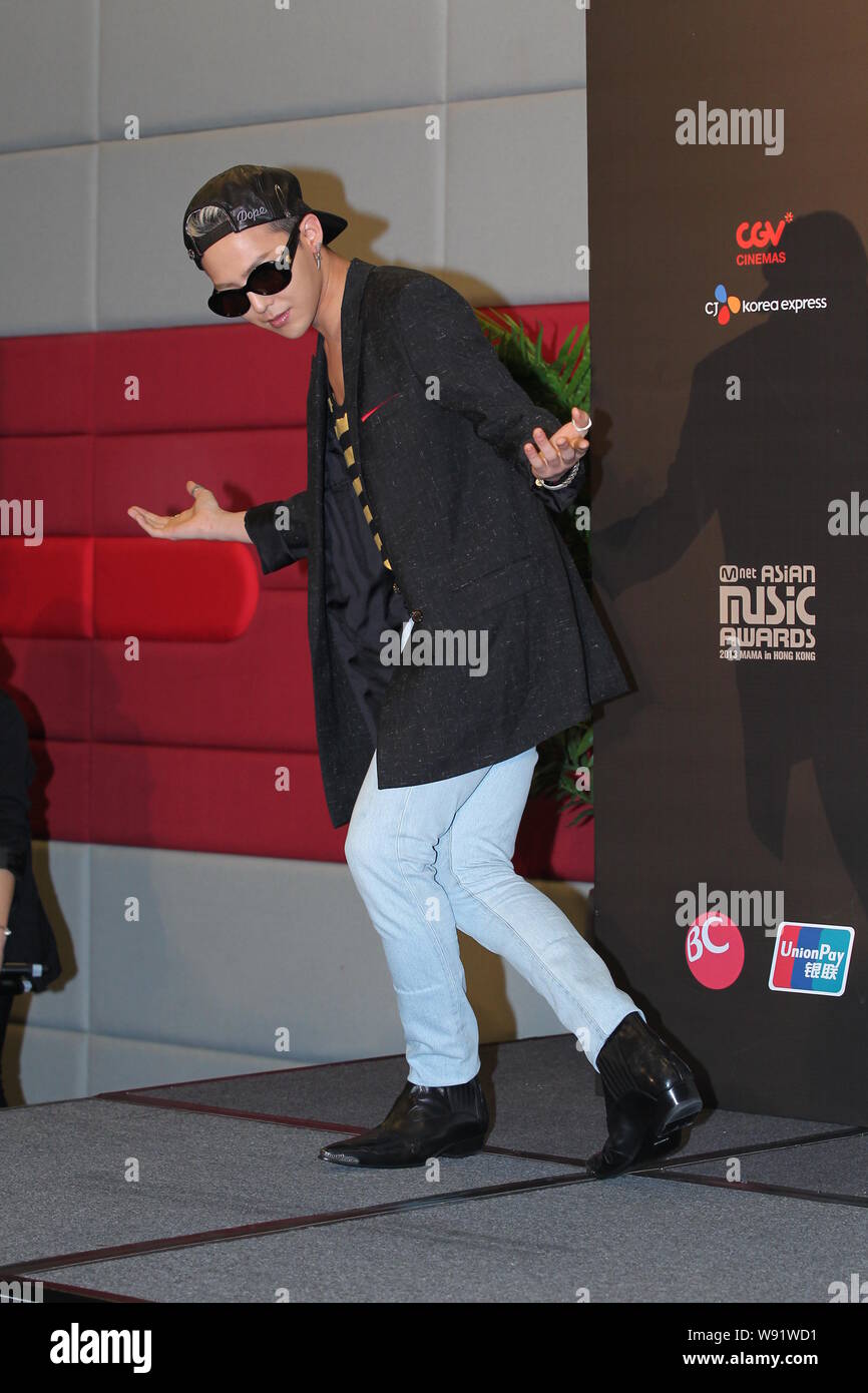 South Korean singer Kwon Ji Yong, better known by his stage name G ...