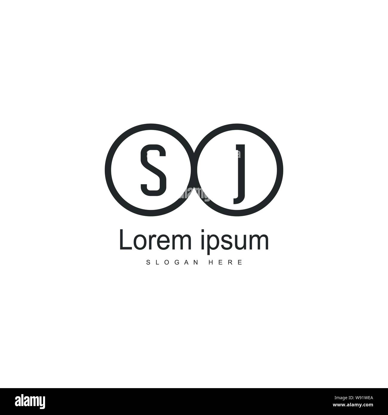 Initial SJ logo template with modern frame. Minimalist SJ letter logo ...