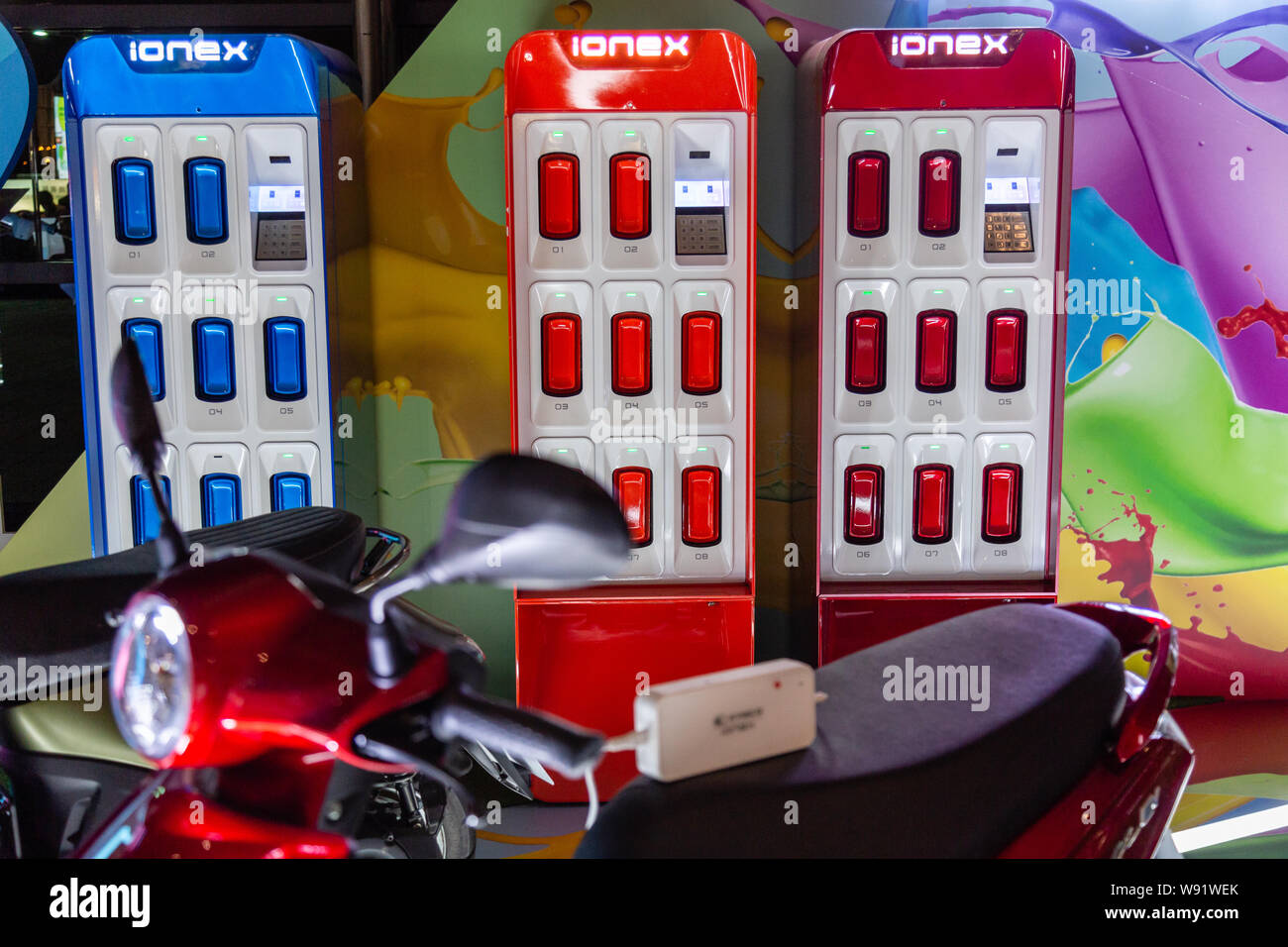 Taichung, Taiwan - August 4, 2019: Kymco IoneX battery-powered electric ...