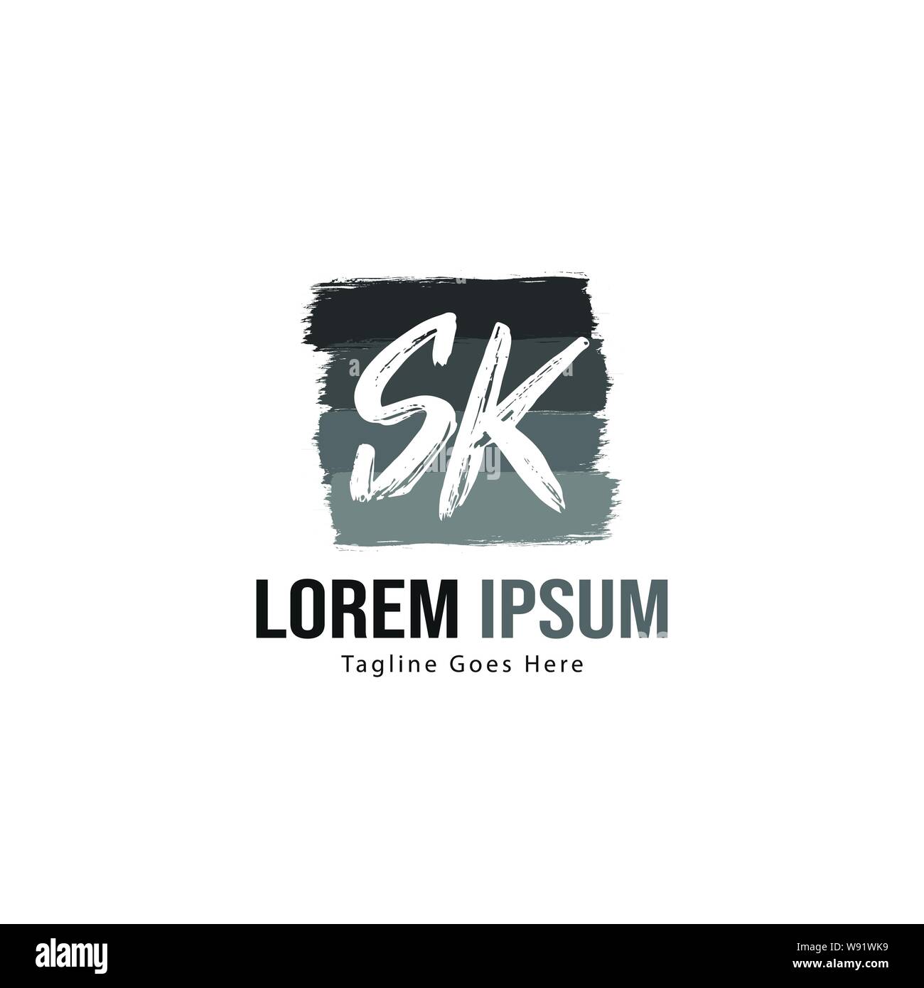 Initial SK logo template with modern frame. Minimalist SK letter logo ...