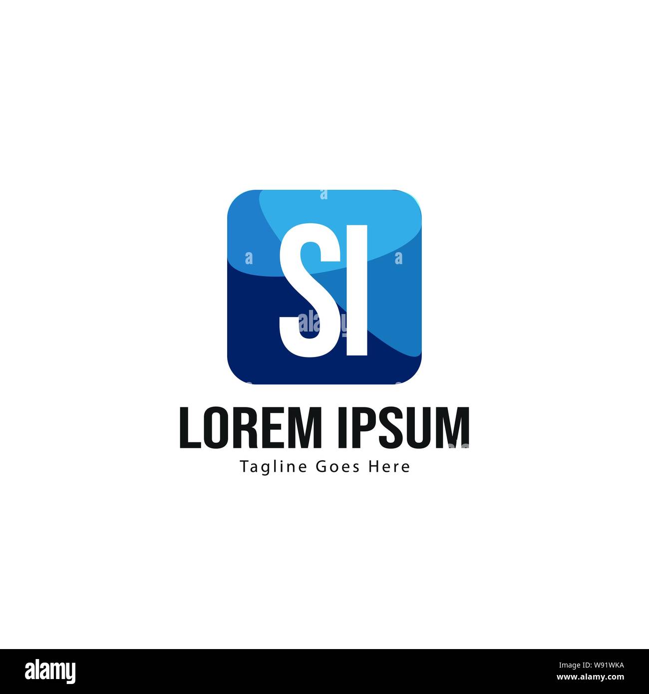 Initial SI logo template with modern frame. Minimalist SI letter logo ...