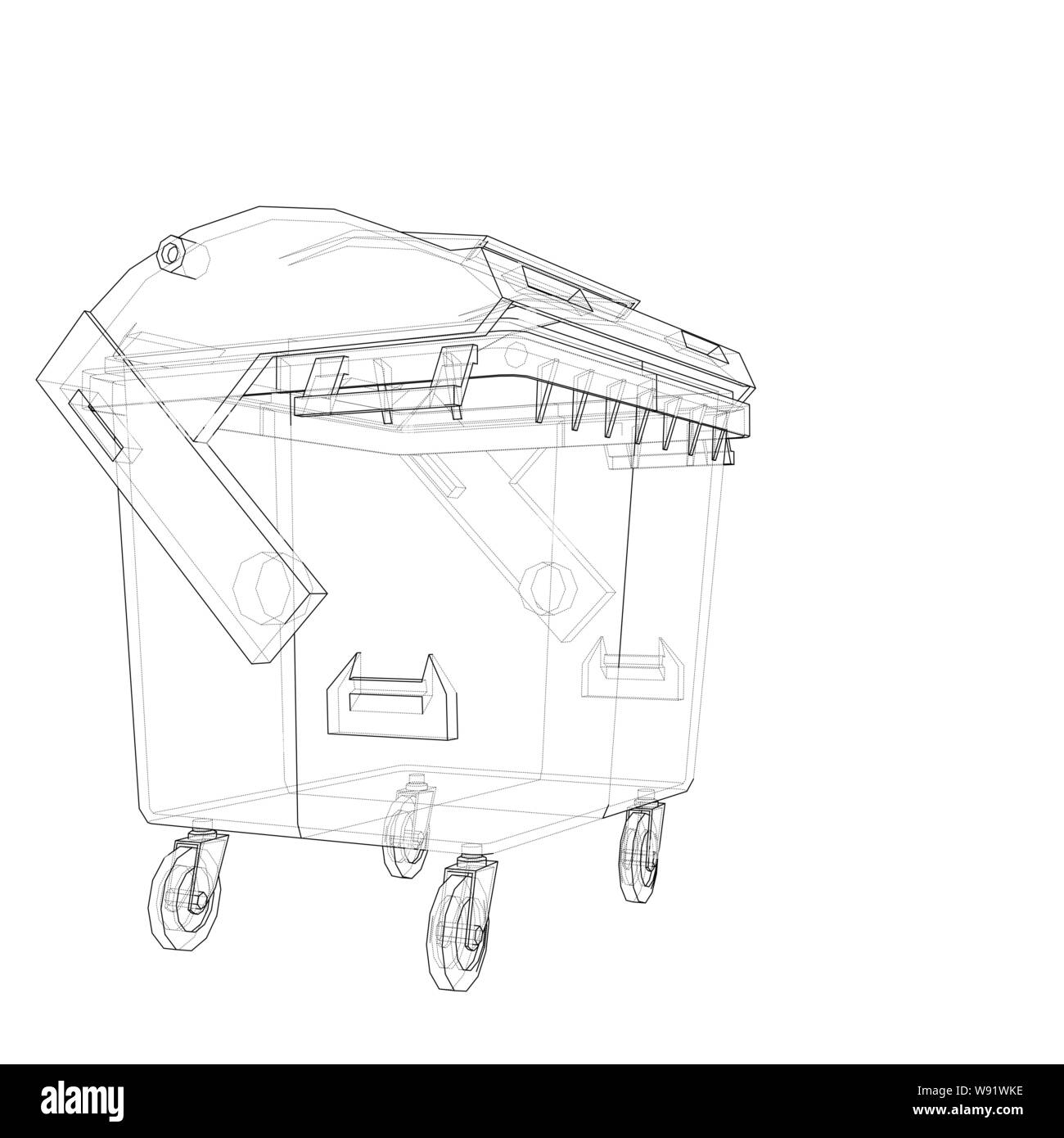 Outline Dumpster or dustbin vector Stock Vector Image & Art - Alamy