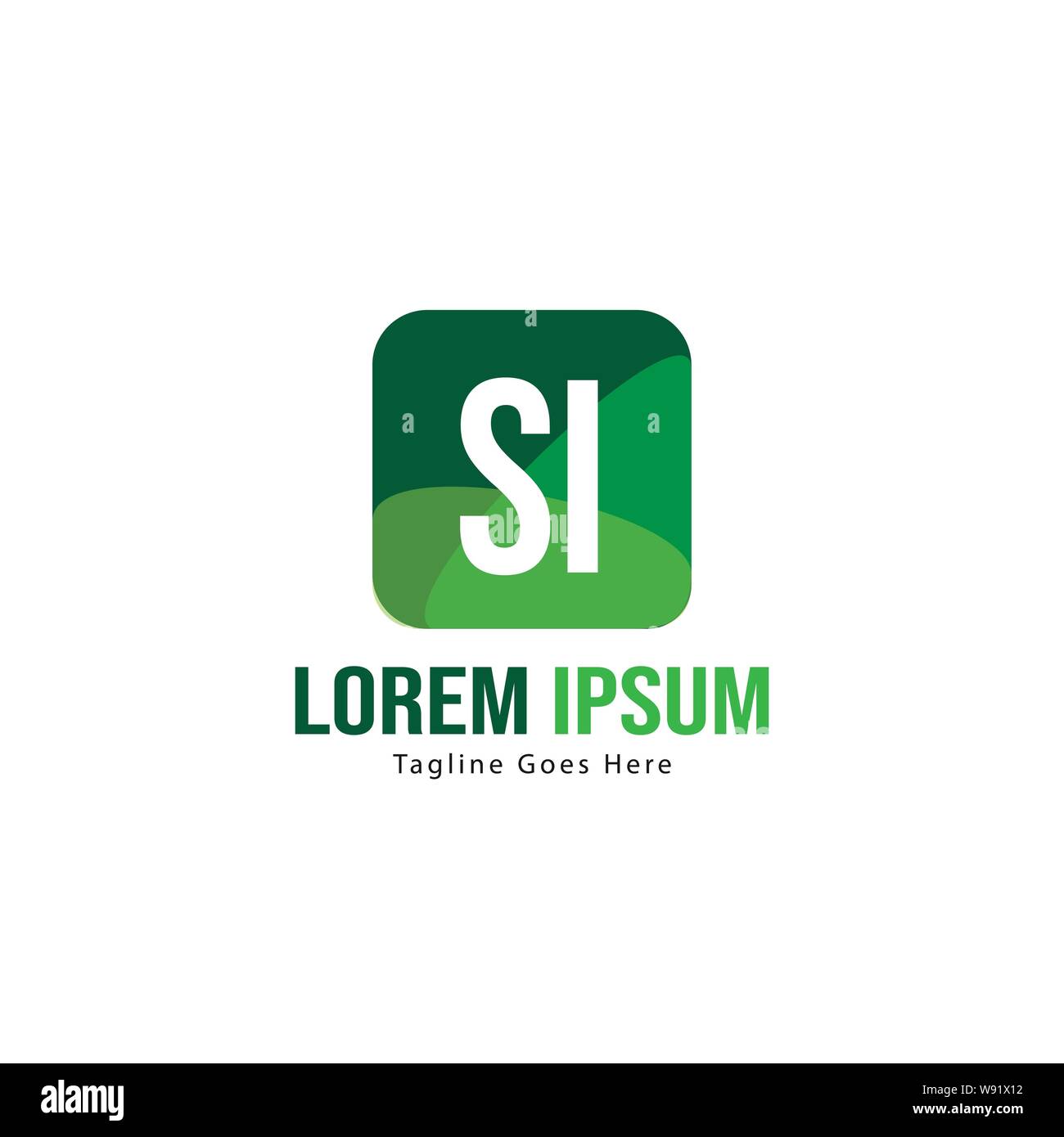 Initial SI logo template with modern frame. Minimalist SI letter logo ...