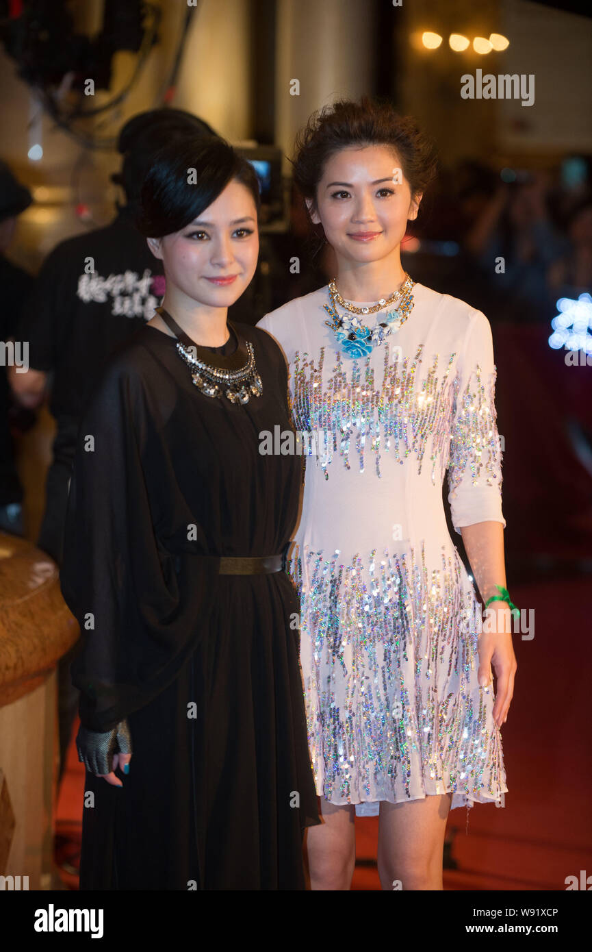 Gillian Chung, left, and Charlene Choi of Hong Kong pop duo Twins pose ...