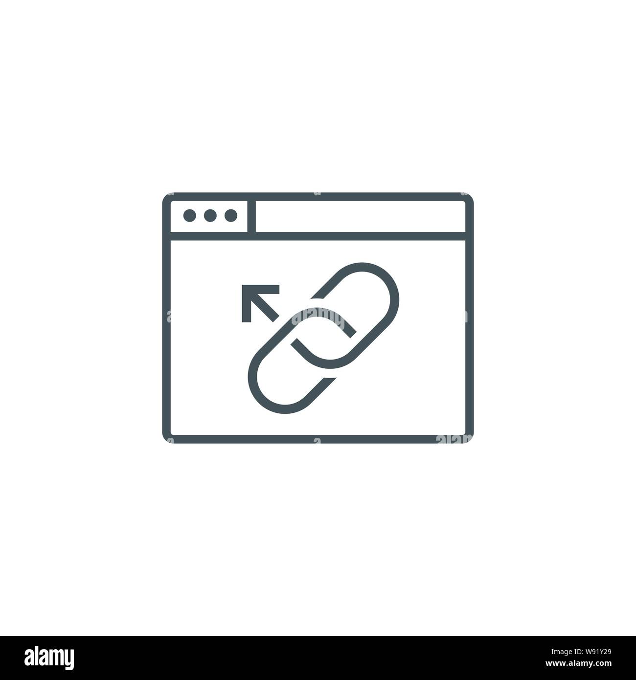 Website Link & Connectedness Icon with Chain Link Stock Vector Image ...