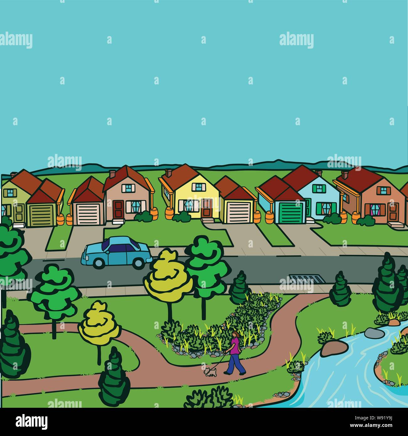 Suburban Community Clipart