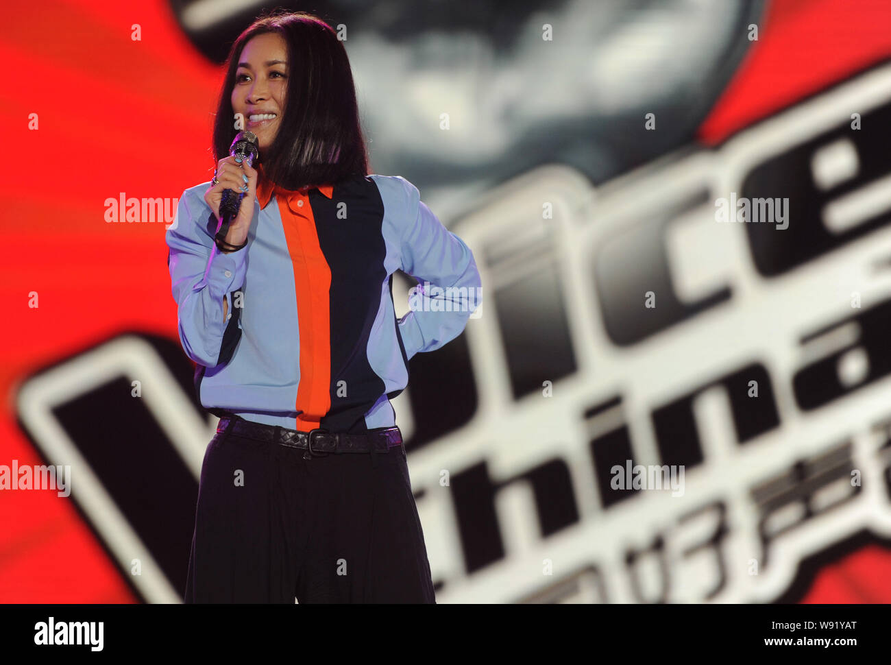 --FILE--Chinese singer Na Ying, also a coach and judge of The Voice of ...