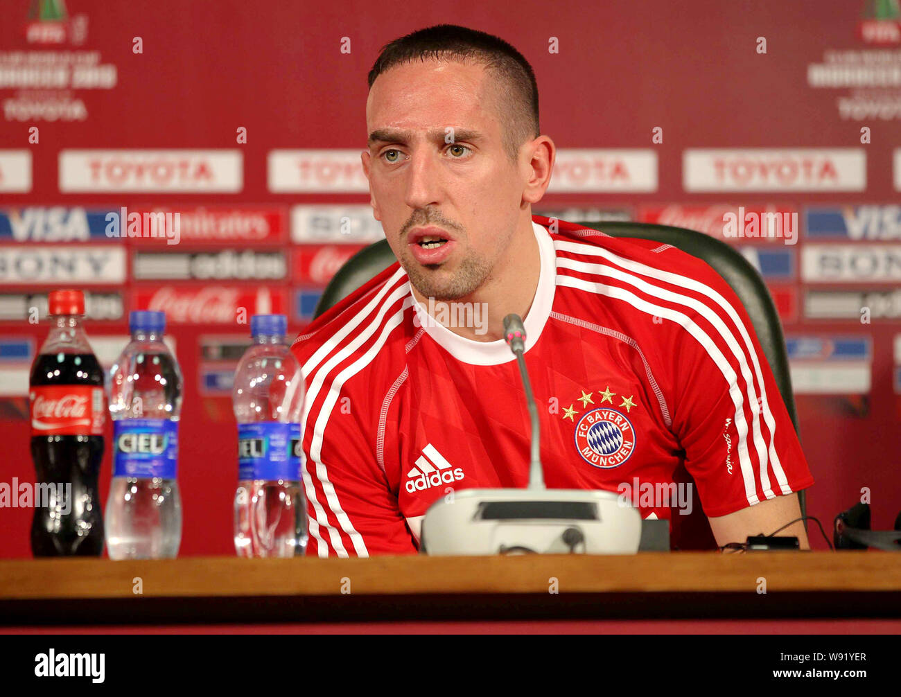 Franck Ribery of Germanys Bayern Munich speaks at a press conference ...