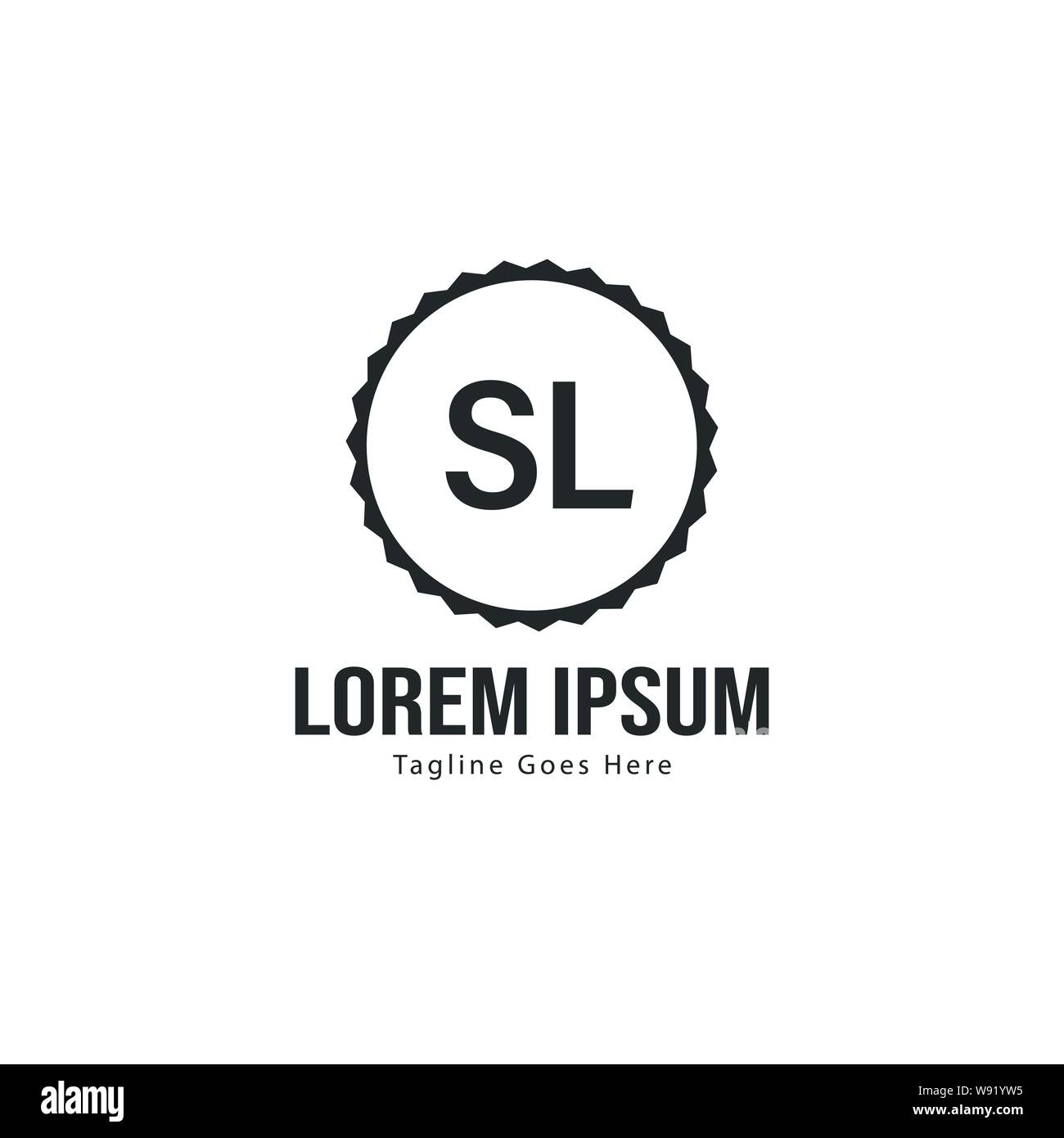 Initial SL logo template with modern frame. Minimalist SL letter logo ...