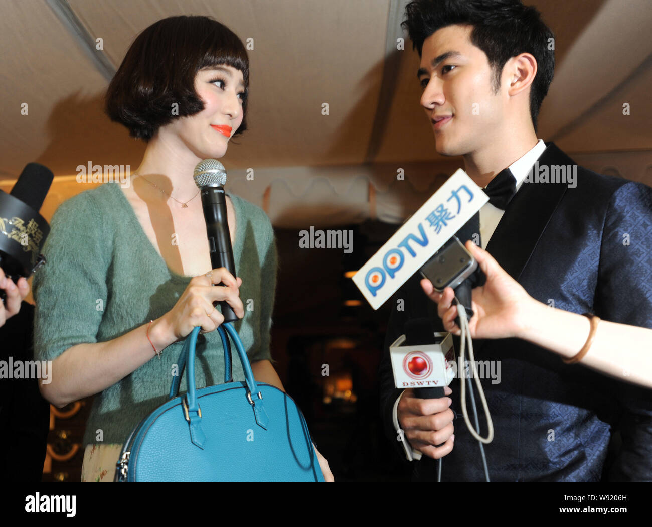 Chinese actress Fan Bingbing, left, and Hong Kong actor Aarif Lee ...