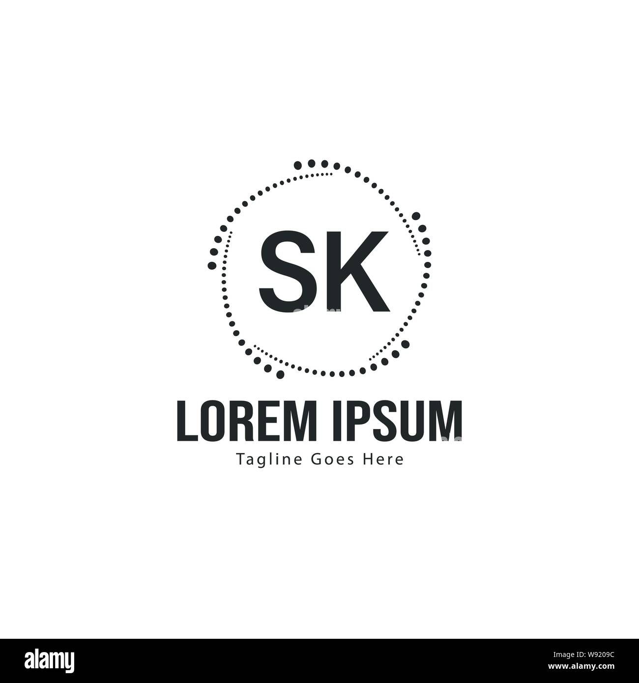 Initial SK logo template with modern frame. Minimalist SK letter logo ...