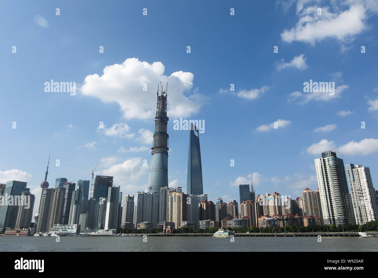 Skyline of the Lujiazui Financial District with the Shanghai Tower ...