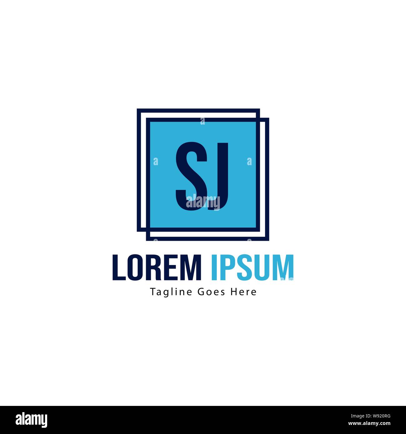 Initial SJ logo template with modern frame. Minimalist SJ letter logo ...