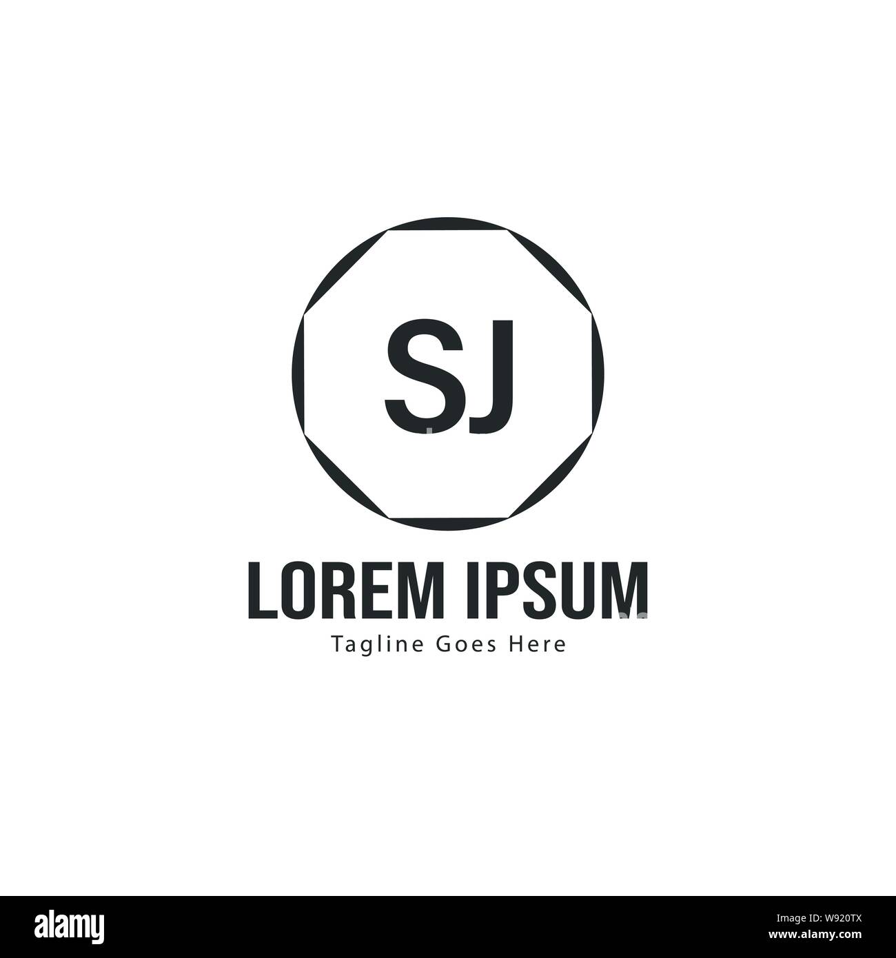 Initial SJ logo template with modern frame. Minimalist SJ letter logo ...