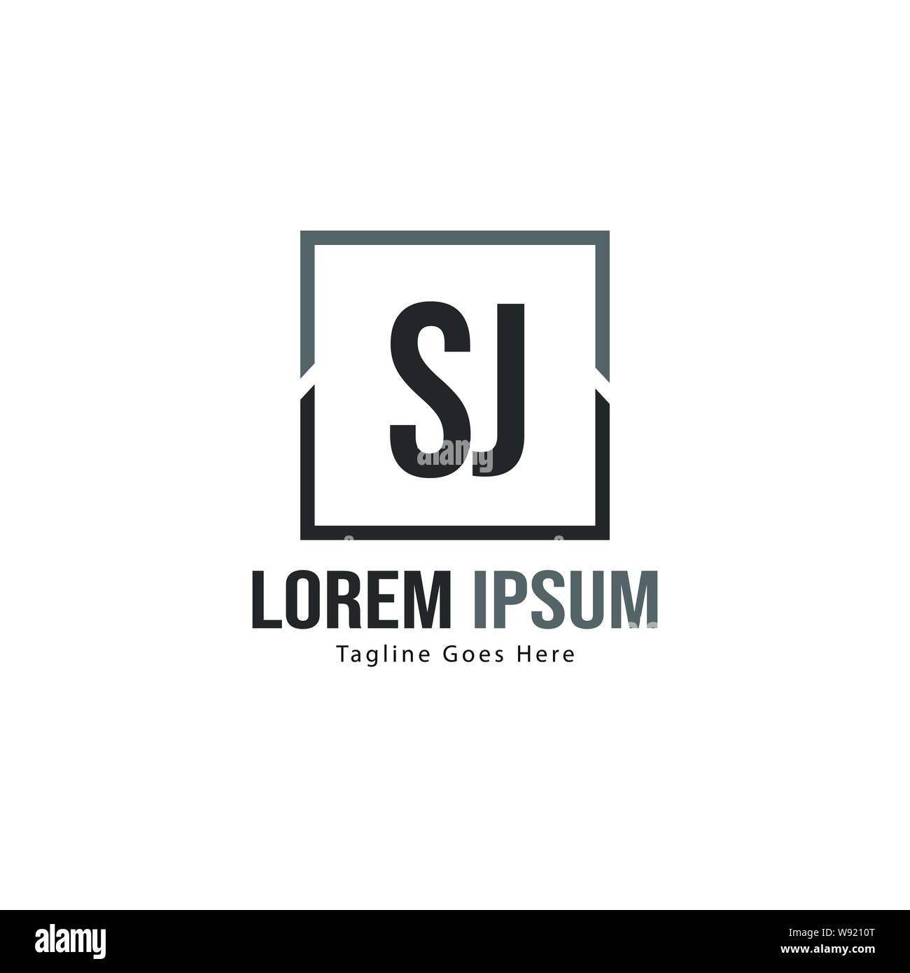 Initial SJ logo template with modern frame. Minimalist SJ letter logo ...