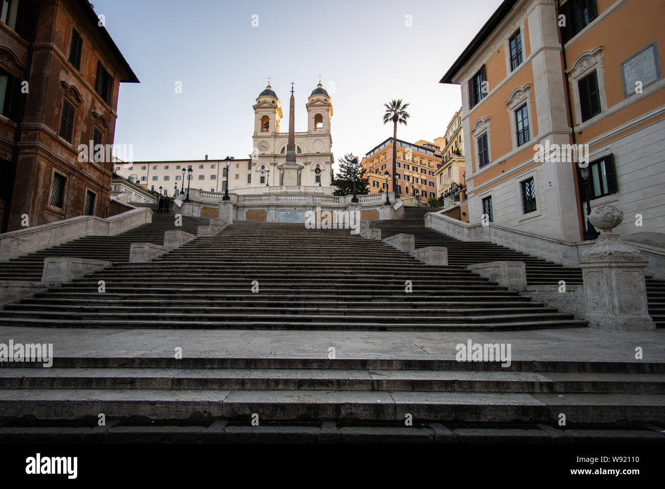 Church Santissima Trinita dei Monti on Spanish steps in Rome, Italy ...
