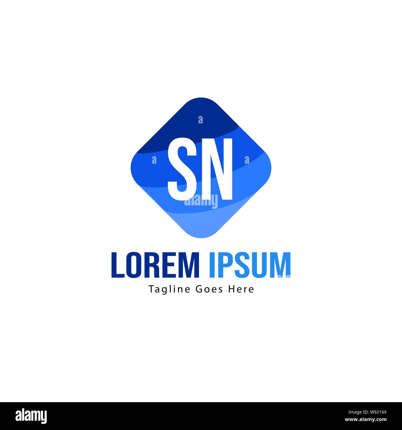 Initial SN logo template with modern frame. Minimalist SN letter logo ...