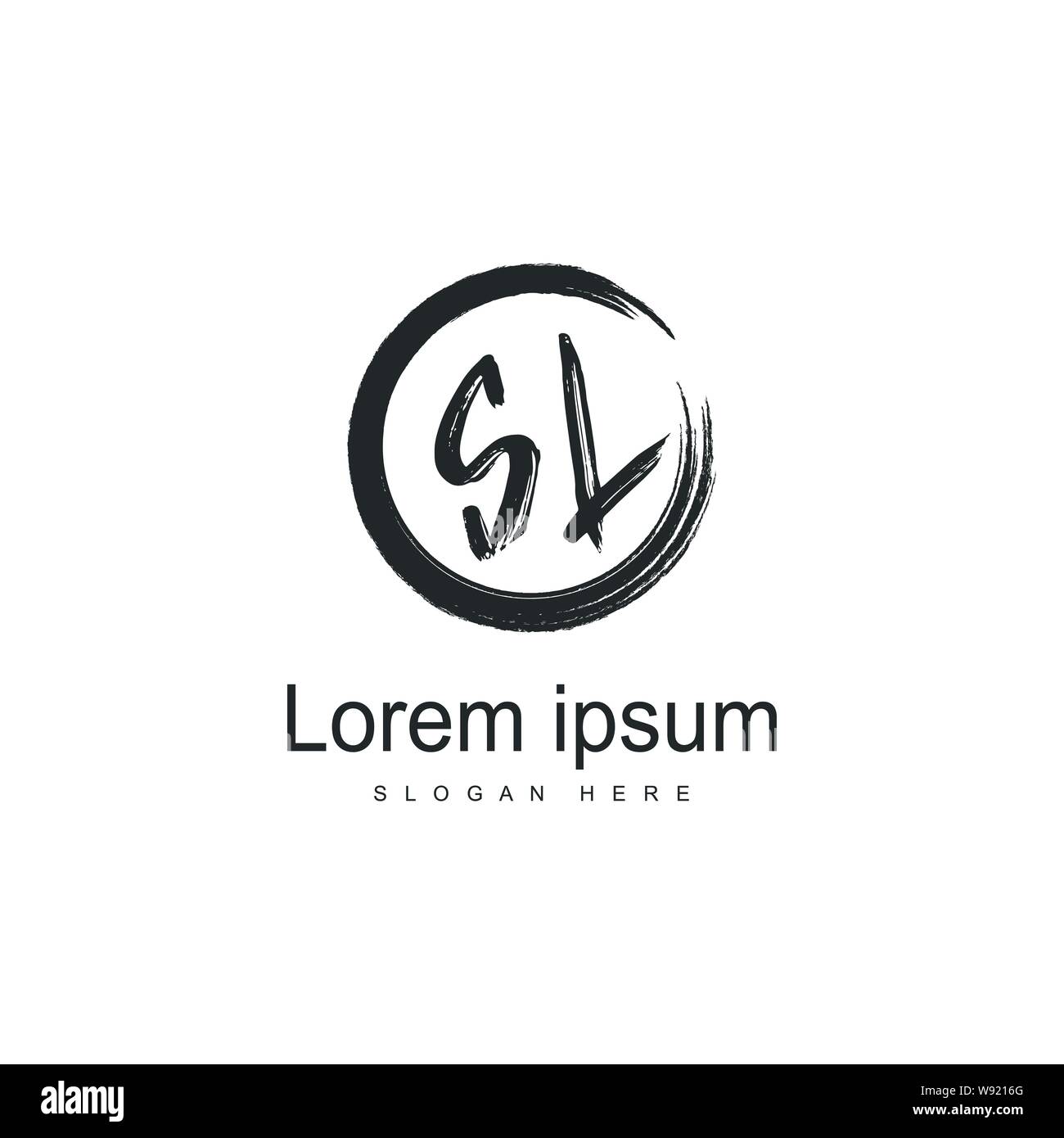 Initial SL logo template with modern frame. Minimalist SL letter logo ...
