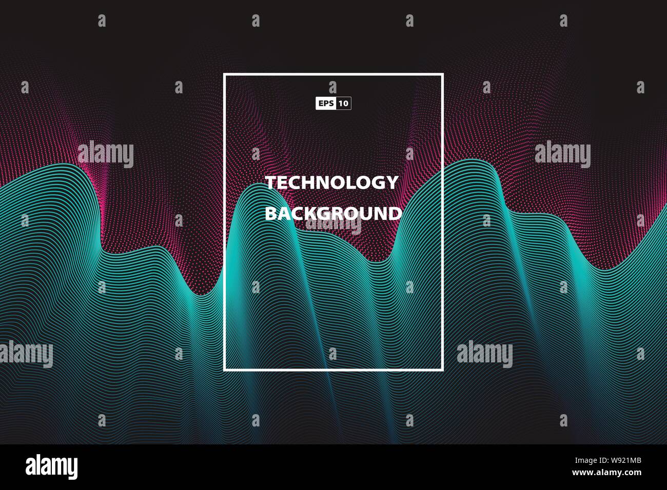 Abstract wavy technology color background template design. Use for ...