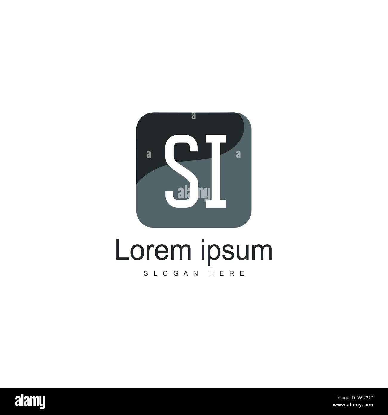 Initial SI logo template with modern frame. Minimalist SI letter logo ...