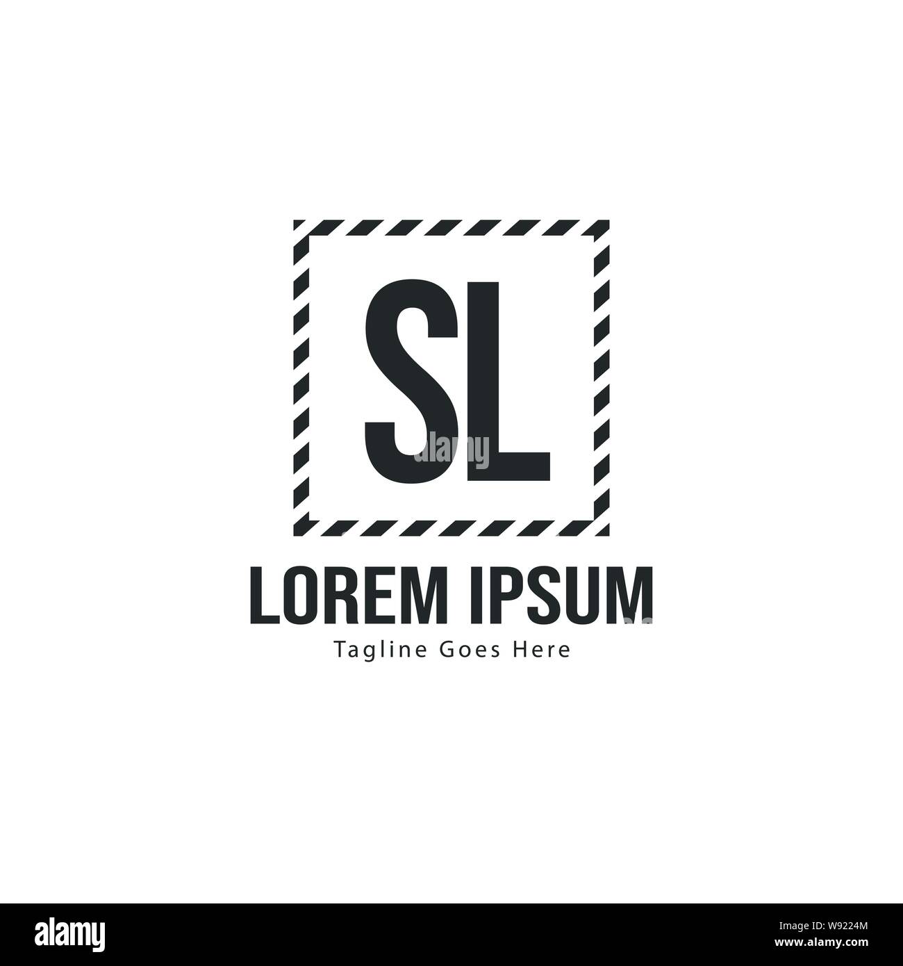 Initial SL logo template with modern frame. Minimalist SL letter logo ...