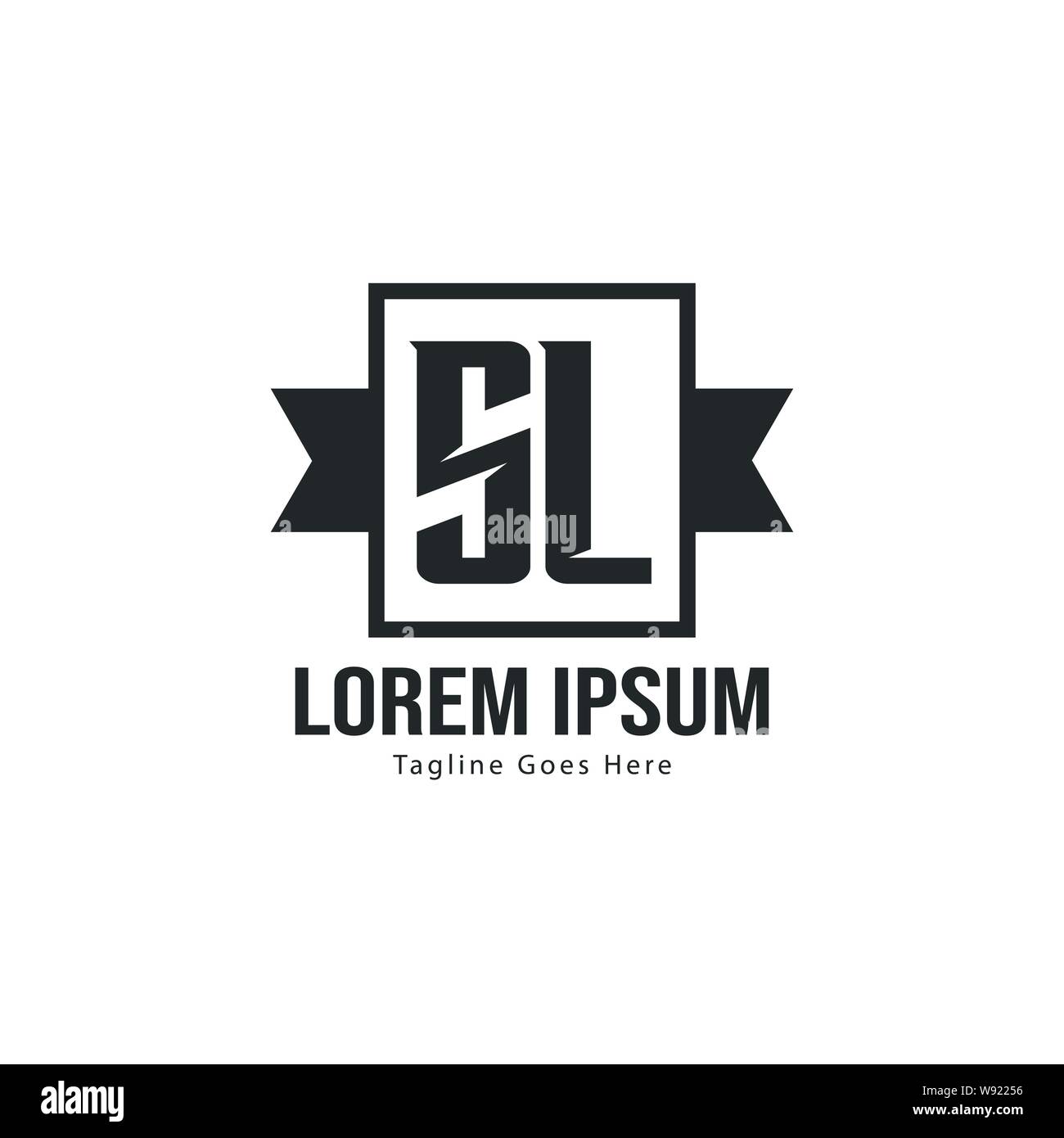 Initial SL logo template with modern frame. Minimalist SL letter logo ...
