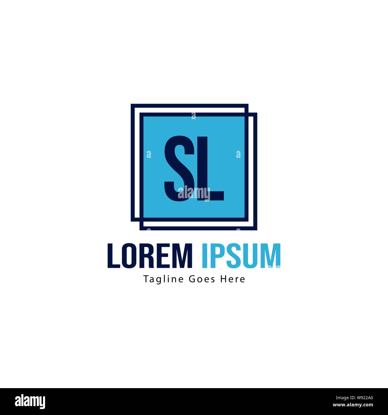 Initial SL logo template with modern frame. Minimalist SL letter logo ...