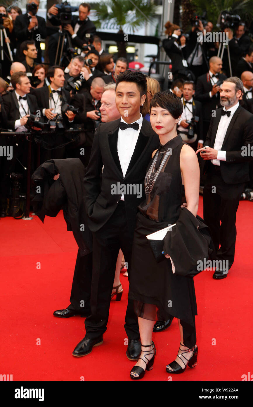 Chinese actor Chen Kun, left, and director Liu Yunwen pose on the red ...
