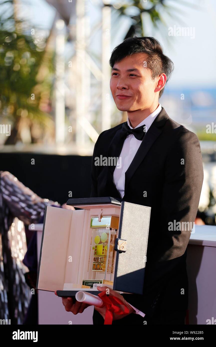 Singaporean director Anthony Chen poses after winning the Camera dOr ...