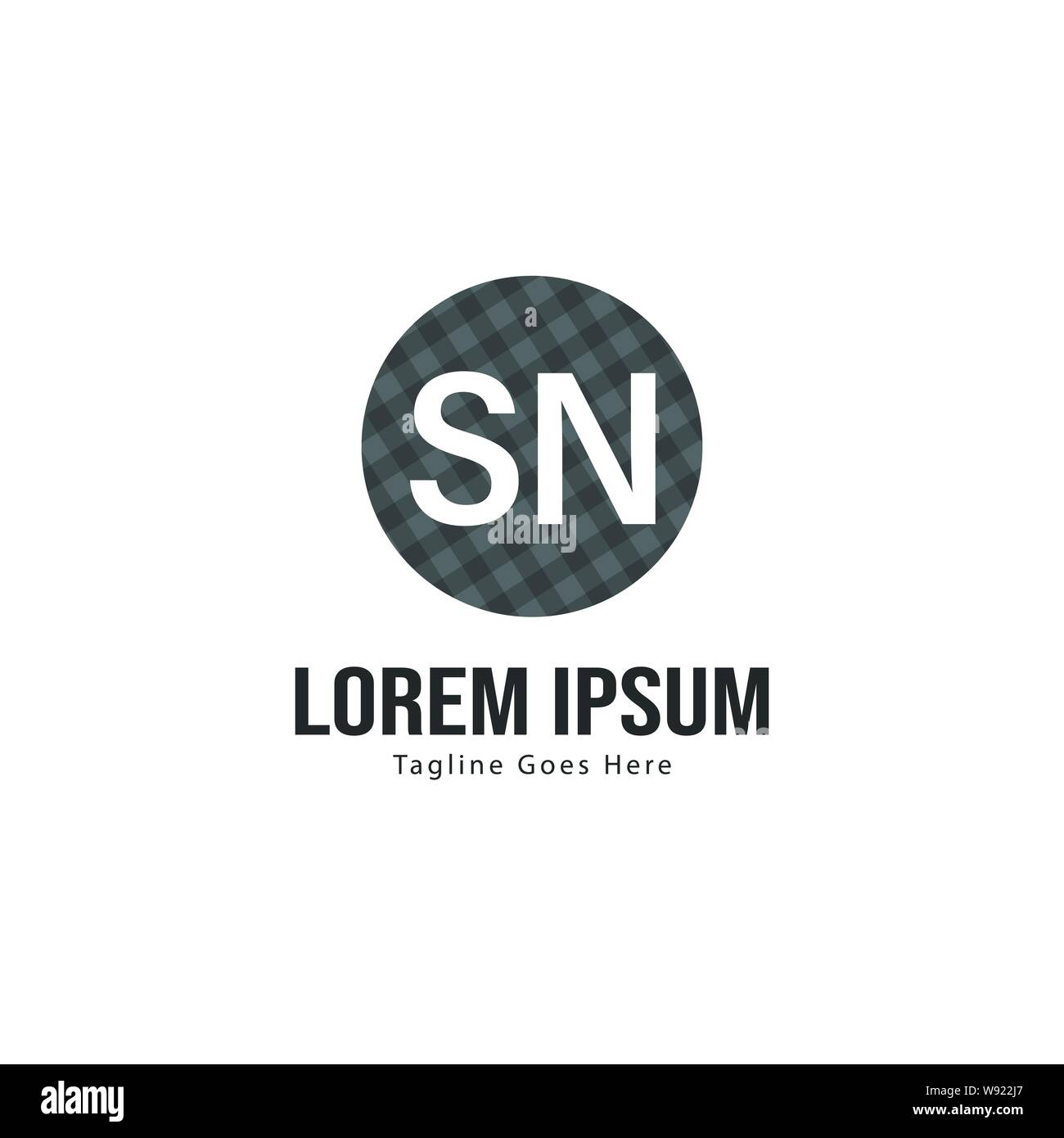 Initial SN logo template with modern frame. Minimalist SN letter logo ...