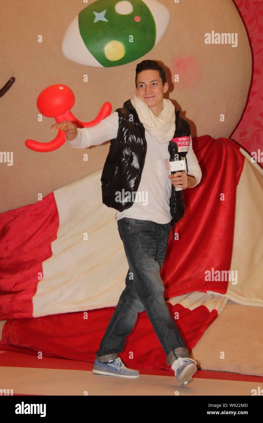 German gymnastics star Marcel Nguyen waves during a fans meeting at ...
