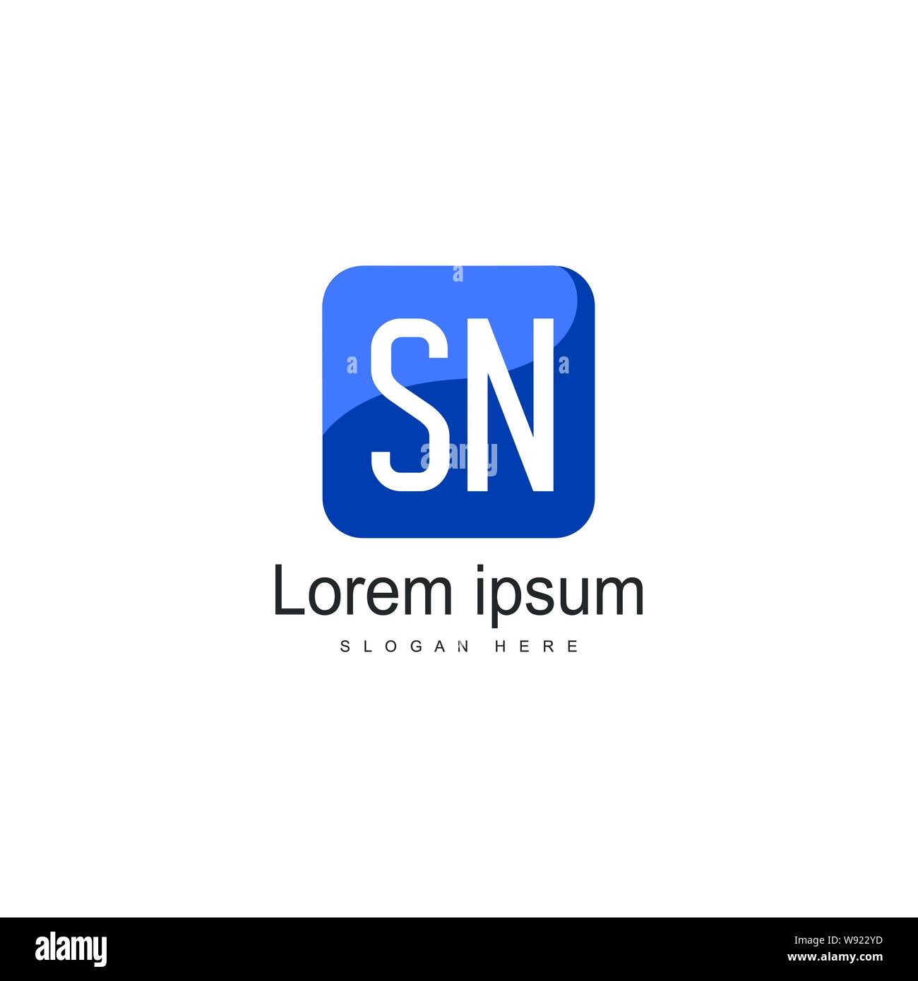 Initial SN logo template with modern frame. Minimalist SN letter logo ...