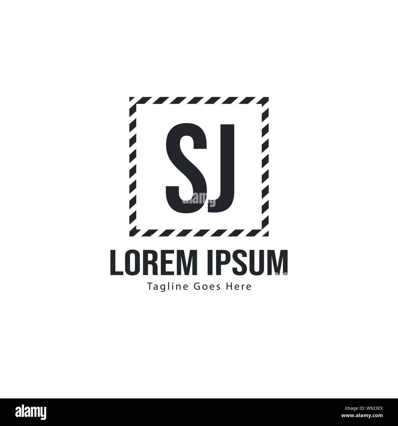 Initial SJ logo template with modern frame. Minimalist SJ letter logo ...