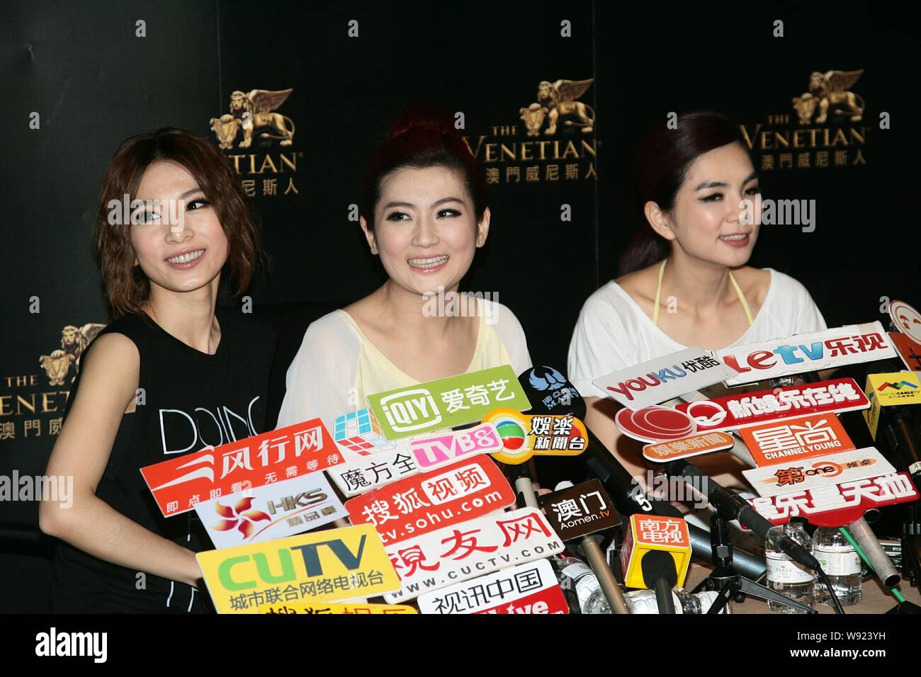 (From left) Hebe Tien, Selina Jen and Ella Chen of Taiwanese pop girl ...
