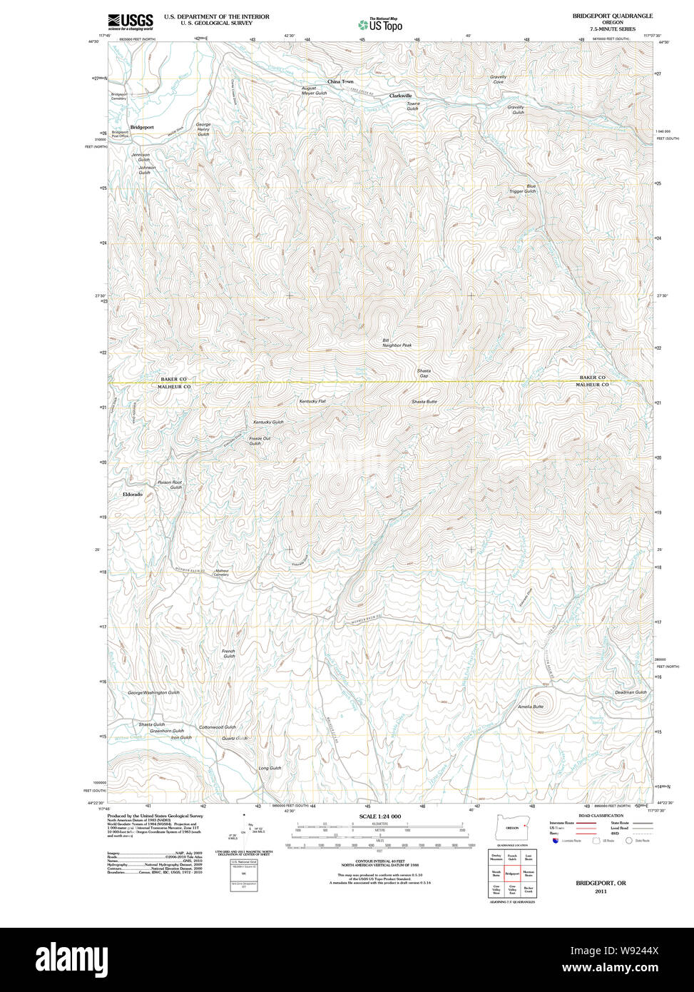 Bridgeport oregon map hi-res stock photography and images - Alamy