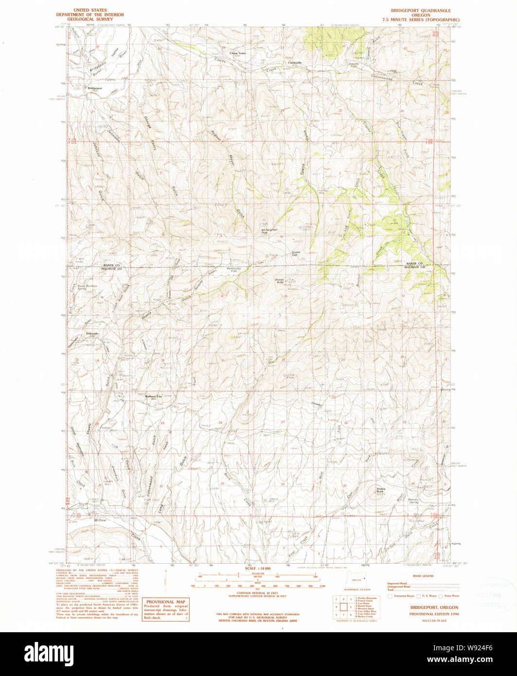 Bridgeport oregon map hi-res stock photography and images - Alamy