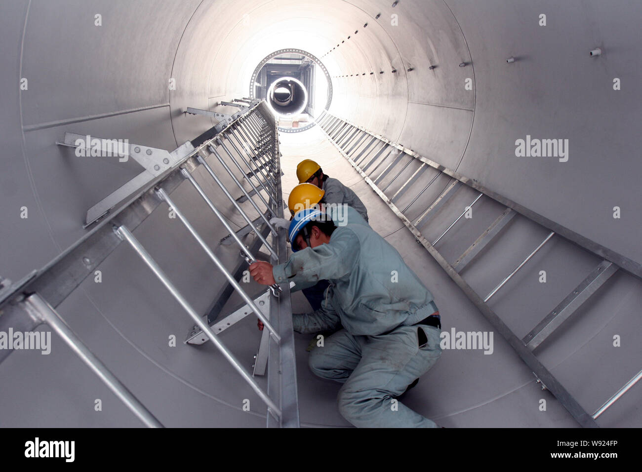 Inside a wind turbine tower hi-res stock photography and images - Alamy