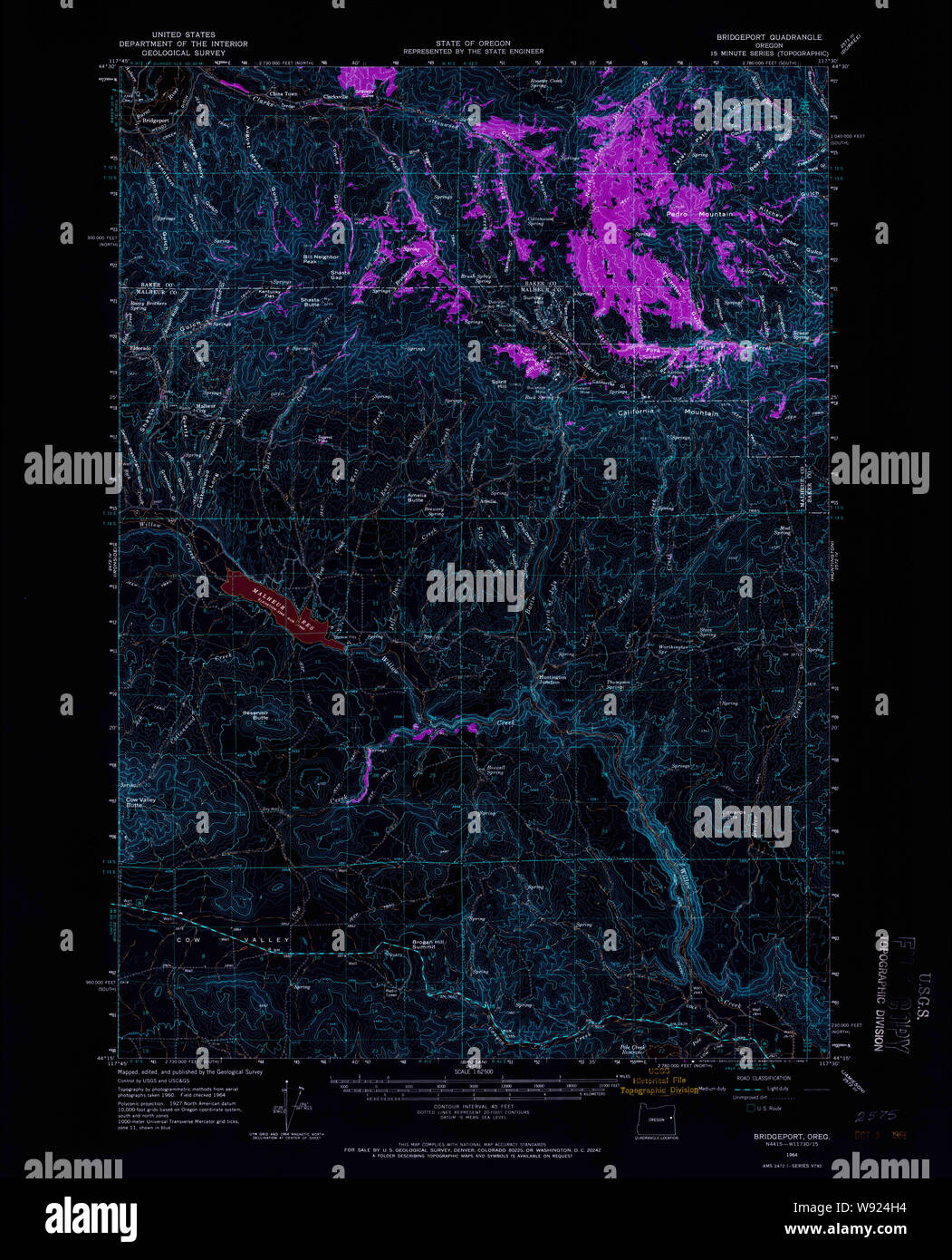 Bridgeport oregon map hi-res stock photography and images - Alamy