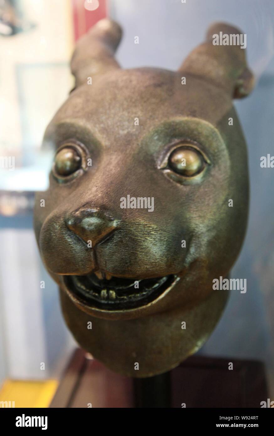 --FILE--A replica of the bronze rabbits head, the original relic of ...