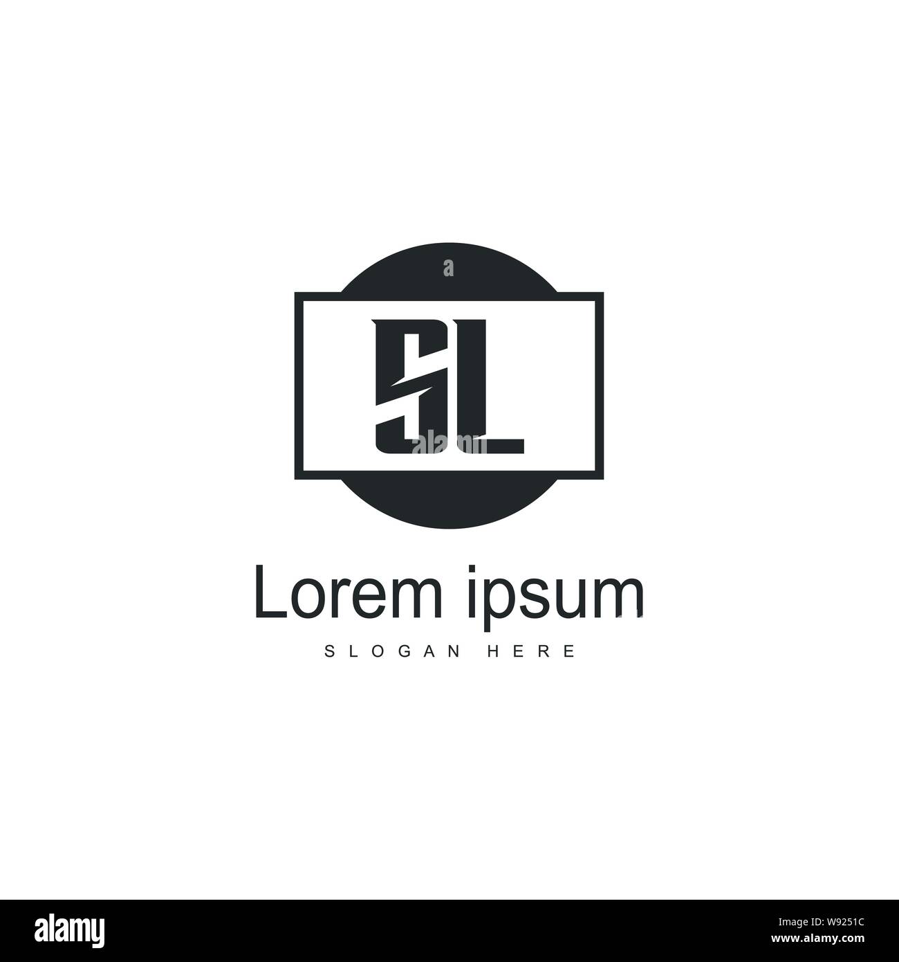 Initial SL logo template with modern frame. Minimalist SL letter logo ...