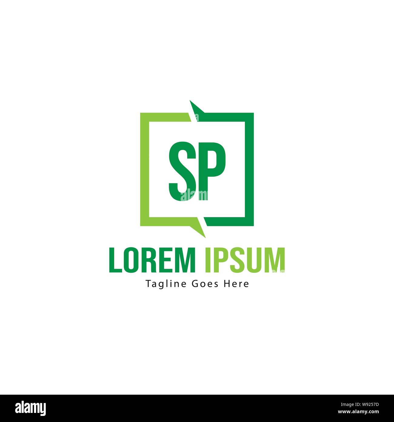 Initial SP logo template with modern frame. Minimalist SP letter logo ...