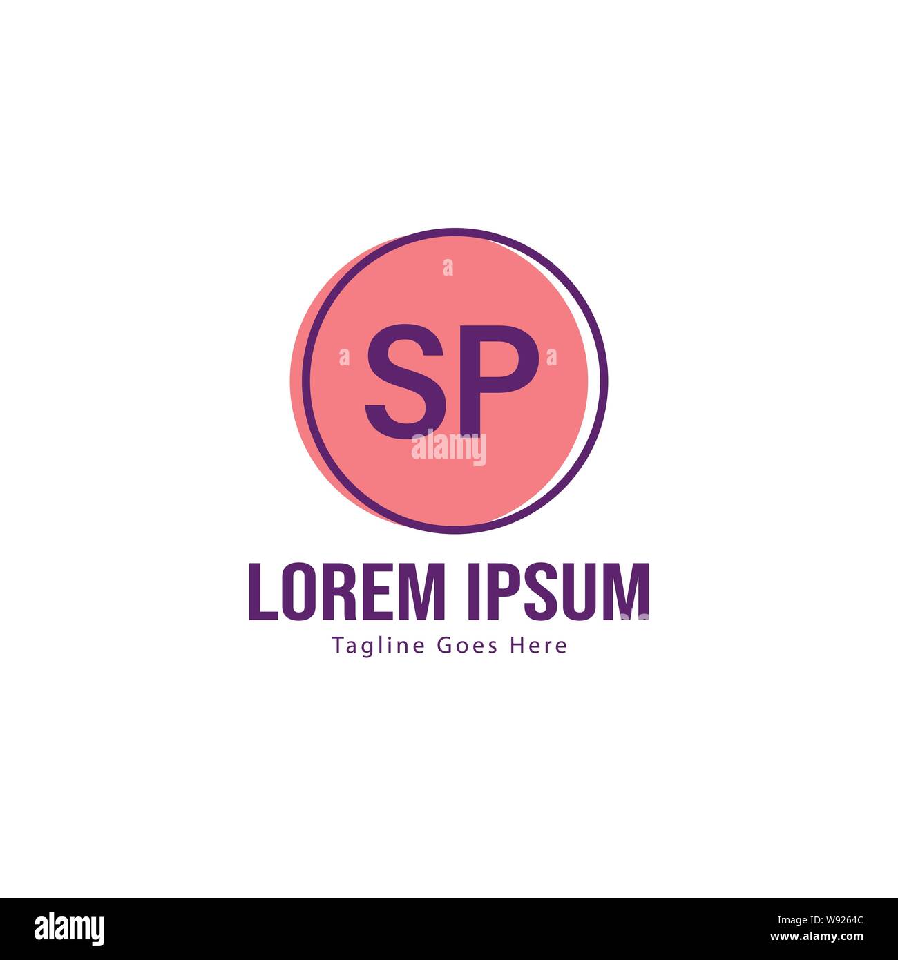 Initial SP logo template with modern frame. Minimalist SP letter logo ...