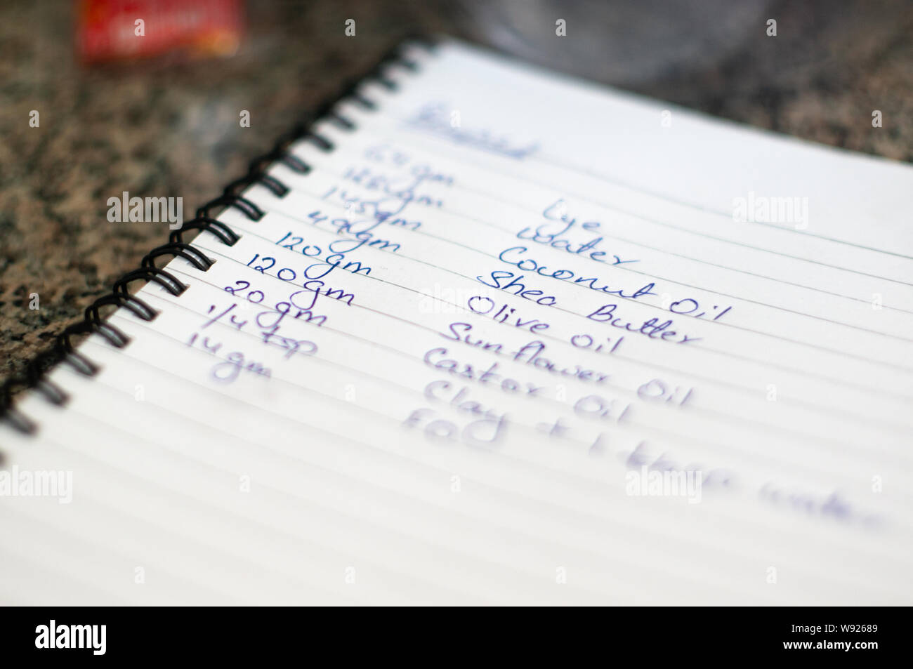 Hand Written Recipe High Resolution Stock Photography and Images - Alamy