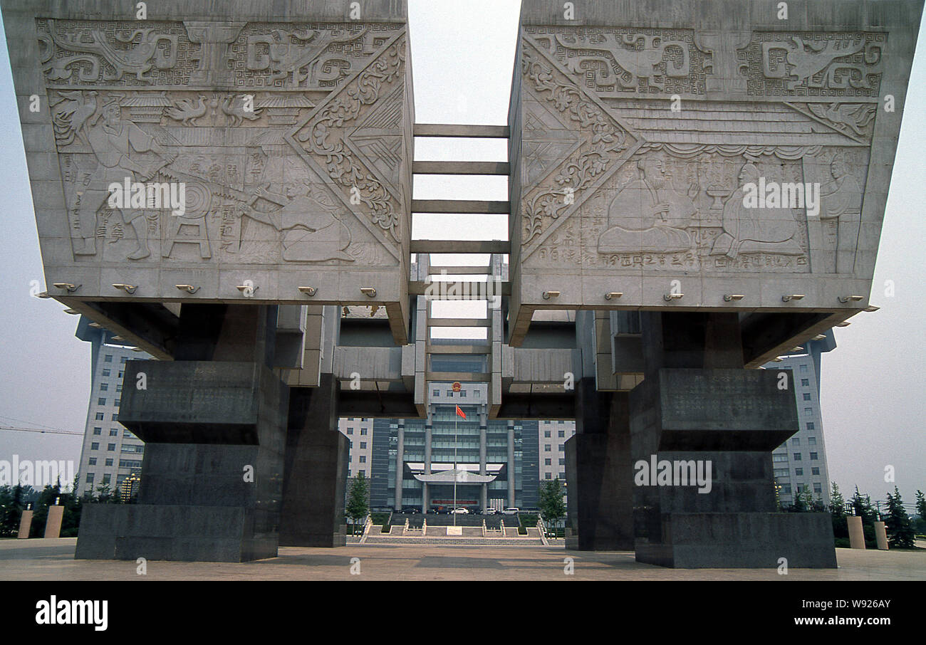--FILE--A giant cooking vessel-shaped sculpture is seen in front of the ...