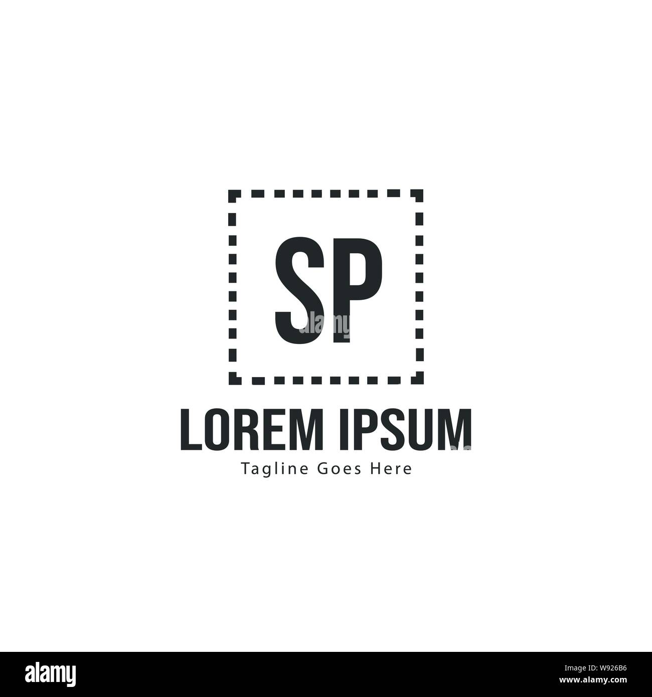 Initial SP logo template with modern frame. Minimalist SP letter logo ...