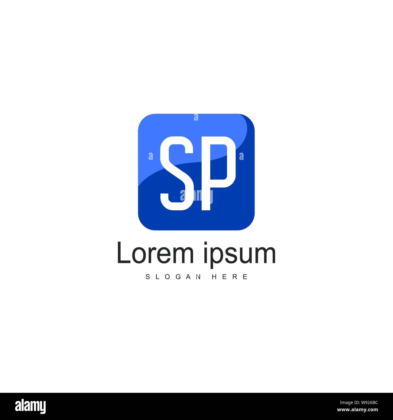 Initial SP logo template with modern frame. Minimalist SP letter logo ...