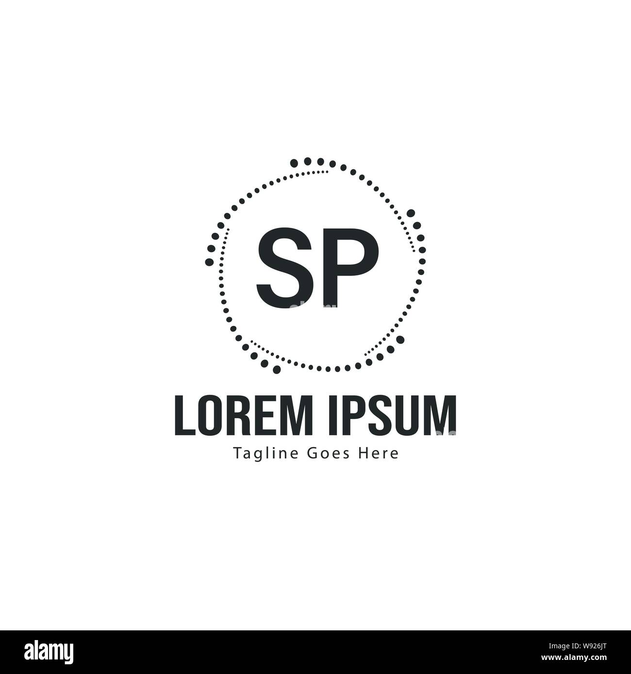 Initial SP logo template with modern frame. Minimalist SP letter logo ...