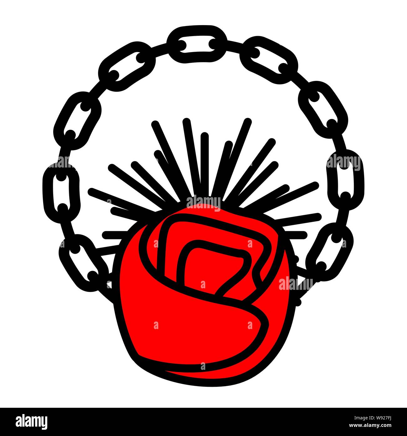Round frame made of chain and rose. Tattoo vector illustration Stock ...