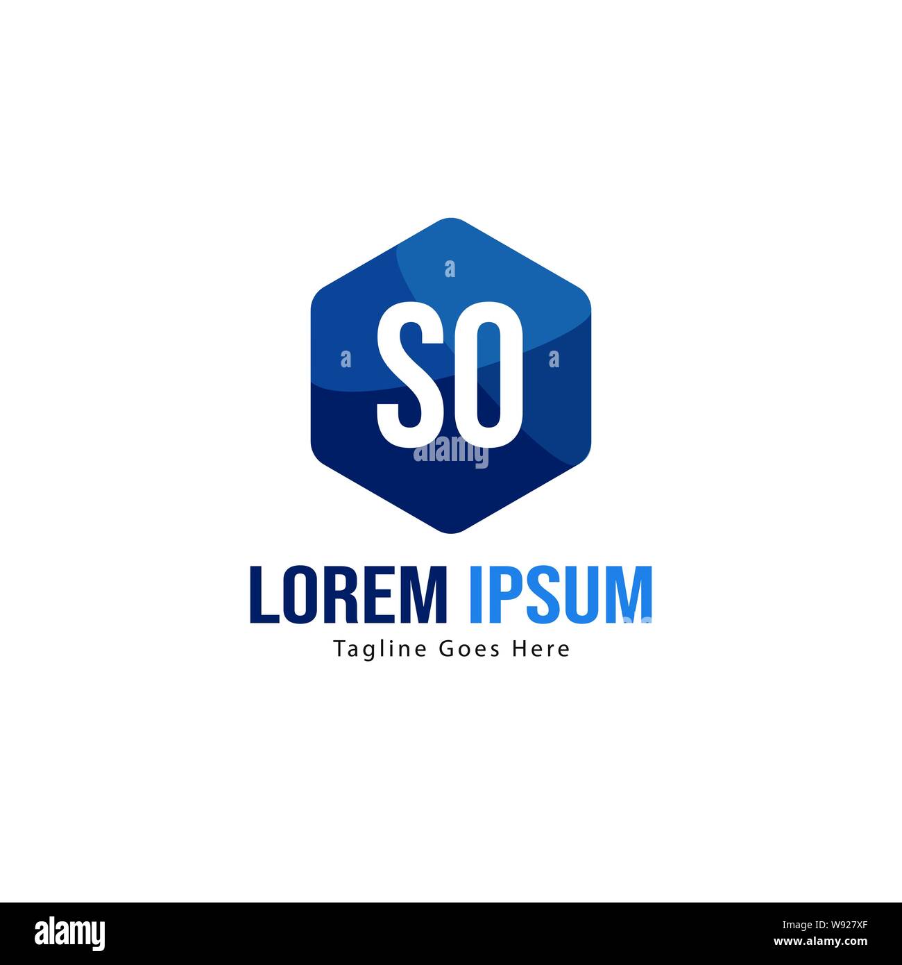 Initial SO logo template with modern frame. Minimalist SO letter logo ...