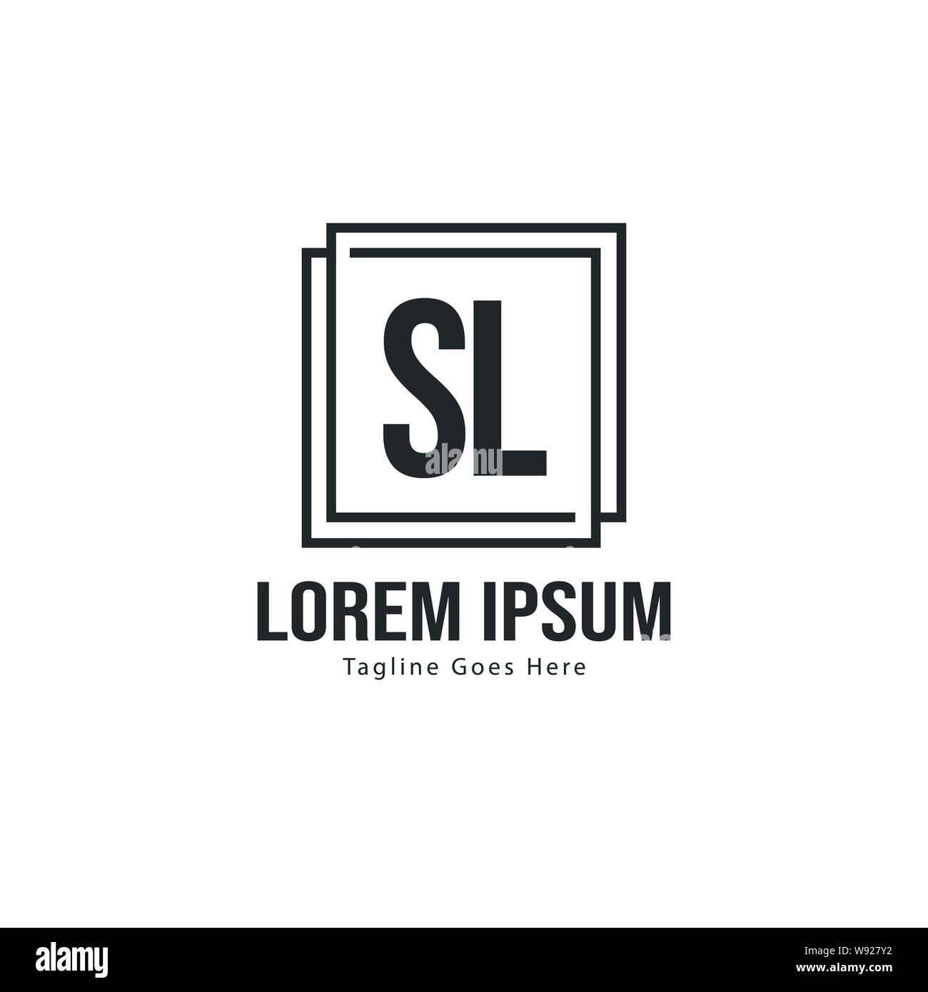 Initial SL logo template with modern frame. Minimalist SL letter logo ...